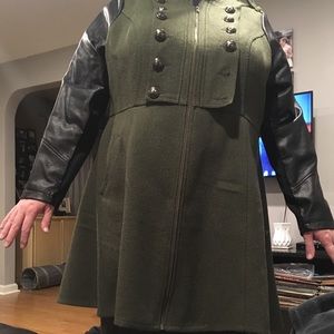 torrid | Jackets & Coats | Dark Green And Leather Coat | Poshmark